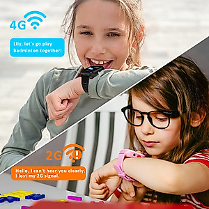 OKYUK 4G GPS Smartwatch for Girls Boys, IP67 Waterproof Sport Smart Watch Phone for Kids, with Camera WiFi Video Call Phone Call SOS Pedometer for 3-14 Age