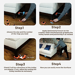 Simfelice Furniture Movers Heavy Duty Gooloo Furniture Movers with Wheels Furniture Lifter for Heavy Furniture Lift Mover Tool 4 Appliance Roller Sliders Furniture Moving Glides Supports 660 lbs