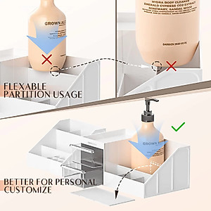 Makeup Organizer, Large Capacity with Drawers for Vanity, Makeup Brush, Nail Polish and Beauty Supplies White/Clear