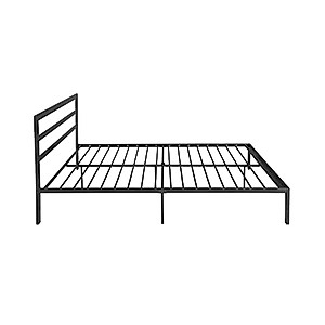 HAUSHECK Queen Size Metal Bed Frame with Headboard & 10.8" Height Under Storage Space, Noise Free Bed Frames for Kids, Teen, Adults with Strong Slat Support, Mattress Foundation, No Box Spring Needed