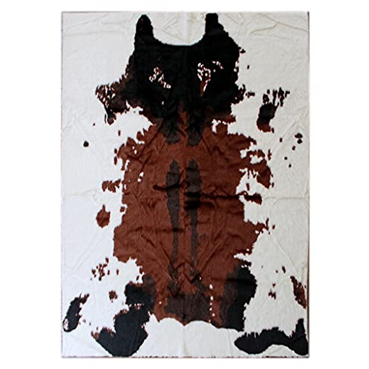 Masada Rugs, Faux Fur Cowhide Area Rug Brown Black White (3 Feet X 5 Feet)