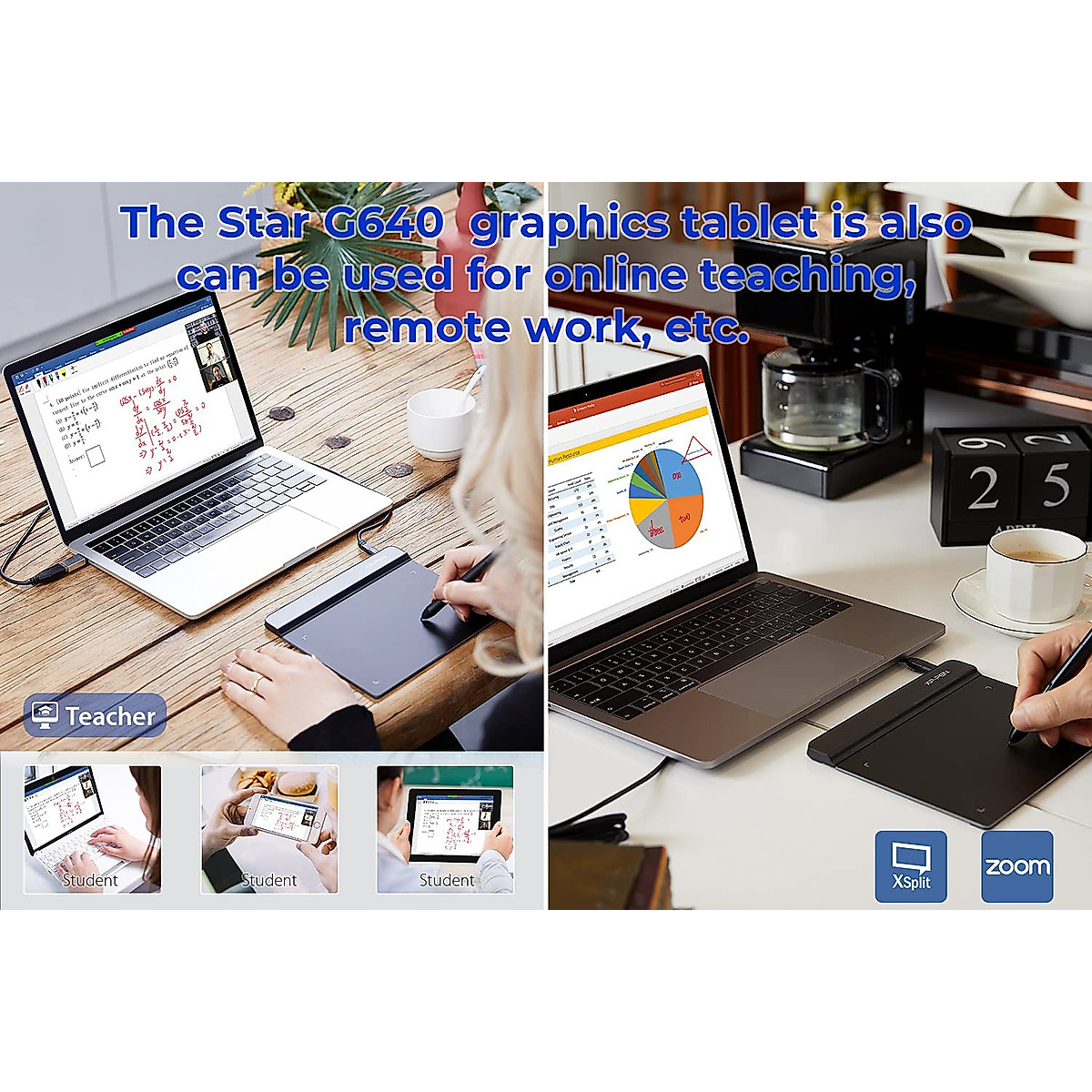 XP-PEN StarG640 6x4 Inch Drawing Tablet & XP-PEN Deco Mini7W Graphics Tablet 7 x 4.37 Inch