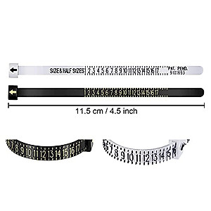 2 Pcs Ring Sizer Measuring Tool Reusable Finger Size Measuring Set