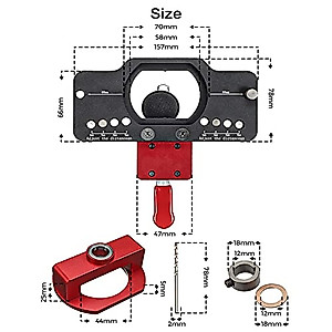 TOGETDREAM 35mm Concealed Hinge Drilling Jig Aluminum Alloy Hinge Boring Hole Drill Drill Guide Locator for Door Cabinet Installation Cabinet Hardware Jig Suitable for American&European