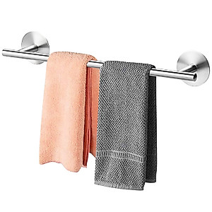 Towel Bar for Bathroom: 17 Inch Self Adhesive Bath Towel Bar - SUS304 Stainless Steel Towel Racks Wall Mounted - No Drill Shower Towel Holder for Bathroom, Kitchen, Cabinet