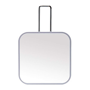 YEAKE Hand Mirror with Handheld Metal Stand, Table Desk Makeup Mirror Portable Travel for Multi-Hanging Wall Mirror On Bathroom Shower Shaving(Square)