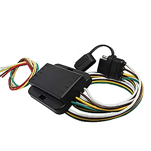NEW SUN Non-Powered 3 Way to 2 Way Trailer Taillight Converter with Standard 4-Way Flat Wire Harness Connectors,Weatherproof
