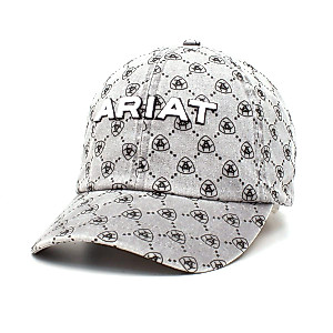 ARIAT Women's Grey Pattern Ponytail Cap with Hook and Loop Closure