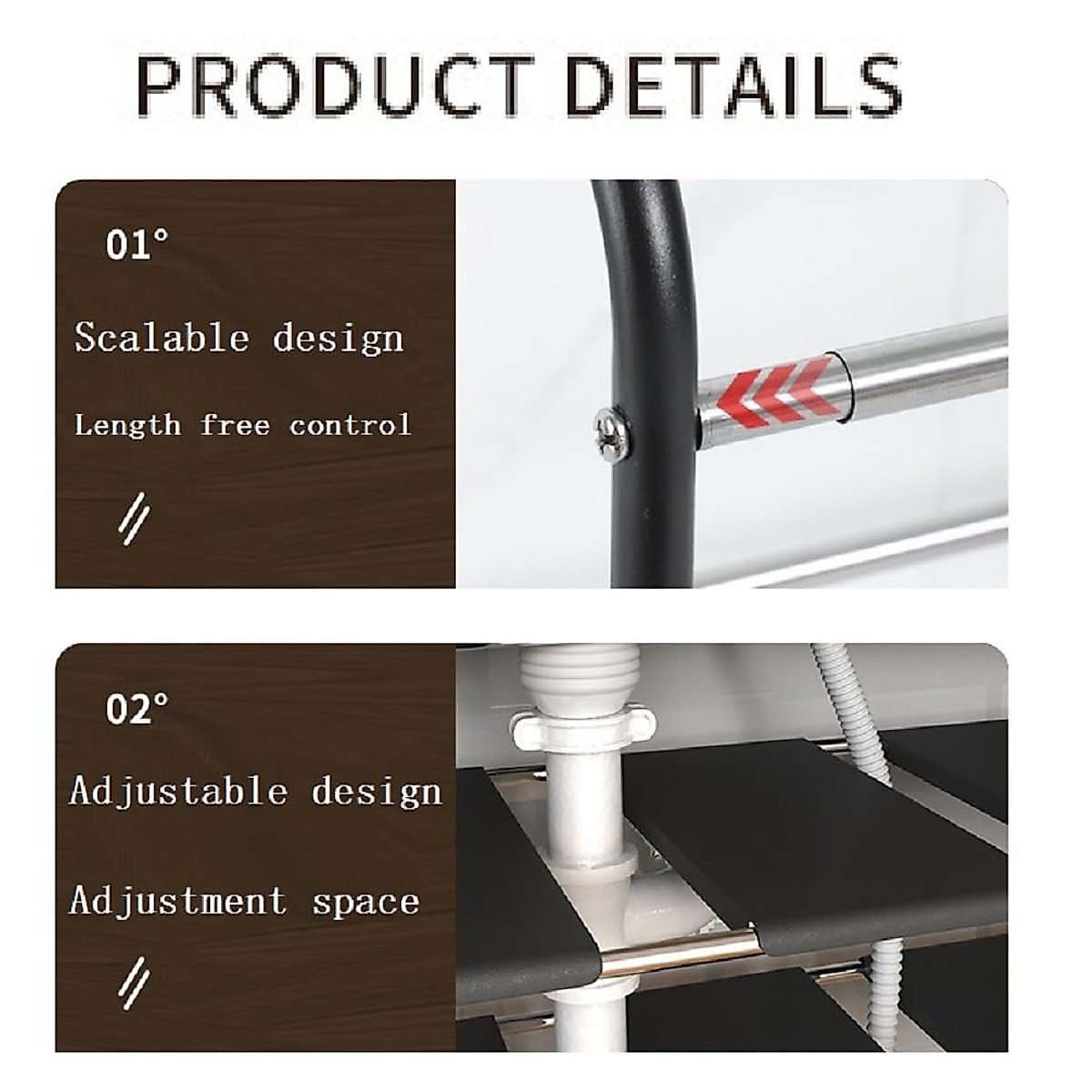 Kitchen Sink Shelf，Height and width Adjustable，Retractable Cabinets Single-layer Spice Rack，Depth 35cm，Width >86cm，5 Pcs Boards，Pot Storage Rack，Cabinet、Kitchen Storage Rack (White)