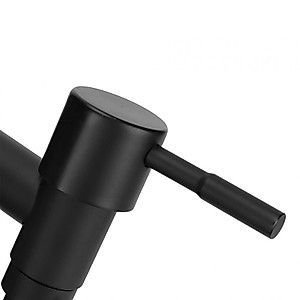 Black Bathroom Fauce,Kitchen Bathroom Sink Faucet,Household Stainless Steel Black Quick Single Cold Faucet Washing Machine Water Tap G1/2in Male Thread(Black short washing machine faucet)