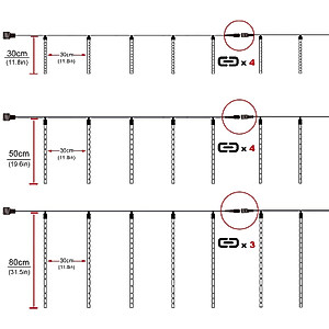 LED Rain Light 30cm 10 Tubes 300 LED High Brightness Outdoor Christmas Lights Cascading Icicle String Light for Indoor Outdoor Wedding Garden Tree Home Decor, Green