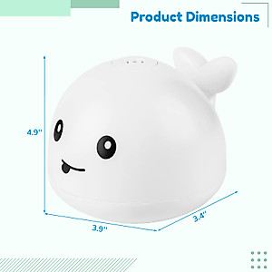 Baby Bath Toys: ToyoFun Whale Bath Toys with 4 Water Spraying Modes Light Up Sprinkler Bath Toys for Toddler 1-3 Automatic Fountain Bathtub Toys for Boys Girls Kids Infant Bathroom Pool Swimming Gift