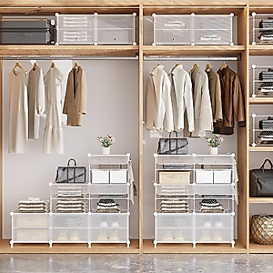 AWTATOS Shoe Rack, 6 Tier Shoe Storage Cabinet with Door, 24 Pair Shoe Organizer Shelves for Closet Hallway Bedroom Entryway, Transparent Twill