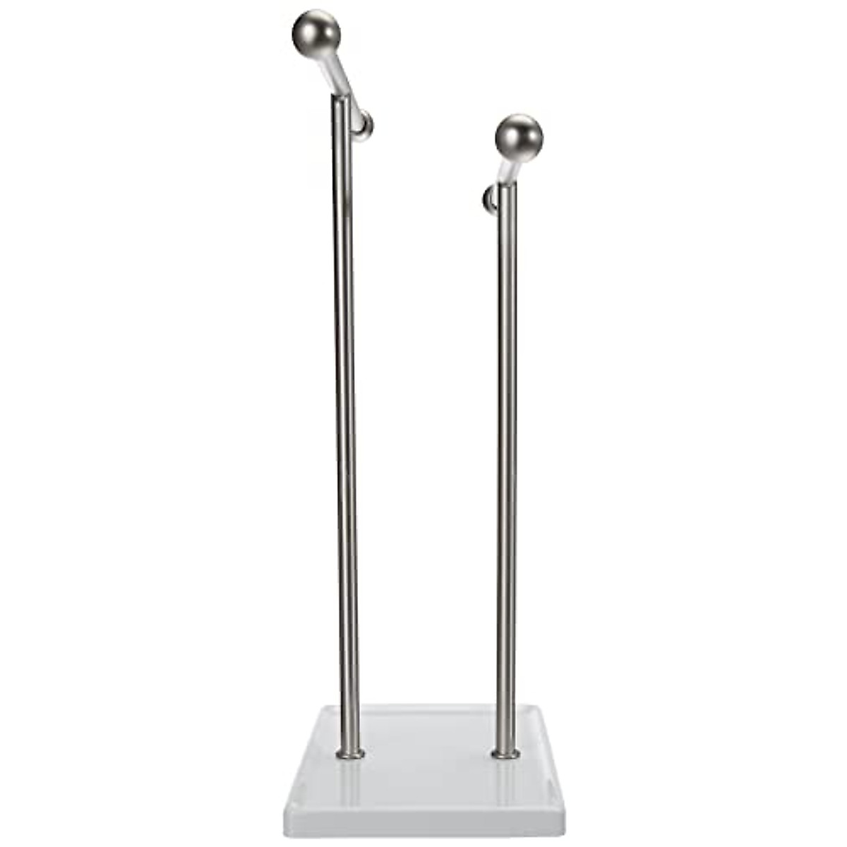 Amazon Basics Double-T Hand Towel and Accessories Stand, Nickel/White
