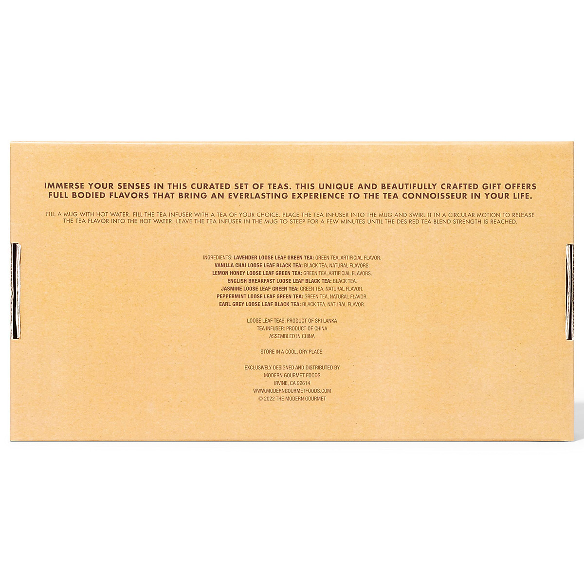 Thoughtfully Gourmet, Tea Therapy Infusion Gift Set, 7 Unique Flavors and Reusable Copper Ball Infuser, Loose Leaf Tea Set Flavors Include Peppermint, Jasmine, Vanilla Chai and More, Set of 7