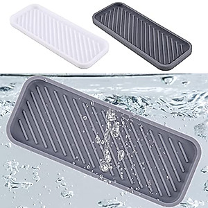 2PCS Silicone Sponge Holder Kitchen Sponge Holder,Silicone Sink Organizer Tray Organizer Tray for Bathroom, Soap Dispenser