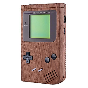 eXtremeRate Wood Grain Soft Touch Case Cover Replacement Full Housing Shell for Gameboy Classic 1989 GB DMG-01 Console with w/Screen Lens & Buttons Kit - Handheld Game Console NOT Included