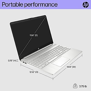 HP 2024 Business Laptop, 15.6" HD Display, AMD Ryzen 5 5500U Processor (6 cores), 8GB RAM, 512GB SSD, AMD Radeon Graphics, Numeric Keypad, Windows 11 Home with USB WiFi Adapter