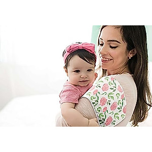 Baby Burp Cloths - 5 Pack Large - Double Layered Top Layer 100% Cotton and Bottom Layer 100% Polyester Fleece Absorbent Burping Cloth Extra Absorbent Baby Burp Cloth Extra Soft for Girls