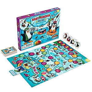 Jumping High Fives Baby Penguin Racing Board Game - Snowy Penguin Race Game for 2-4 Kids Ages 4 and Up, Children Learn New Skills While Sliding Down The Iceberg to Reach The Polar Party
