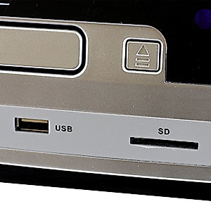 Trexonic 3-Speed Vinyl Turntable Home Stereo System with CD Player, FM Radio, Bluetooth, USB/SD Recording and Wired Shelf Speakers, Black (TRX-28SP)