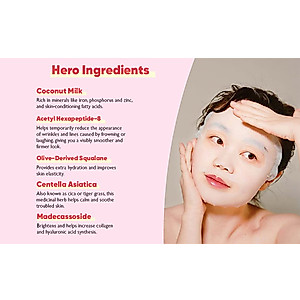 ParadiseGal Moisturizing Face Masks (10-Pack) Korean Skincare Infused with Collagen, Coconut, Acetyl Hexapeptide-8, Niacinamide & Ceramide - Hydrating Solution for Dry Skin