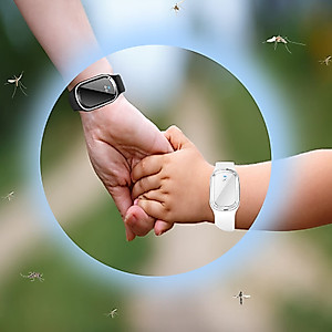 Wskvlcg Ultrasonic Mosquito Repellent Bracelet Watch, USB Rechargeable Anti Mosquito Repeller Wristband Suitable for Adults and Kids - Mosquito Insect Repellent Band (2 Pack, White) (M1)