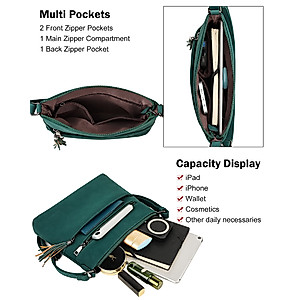 MASINTOR Crossbody Bags for Women, Lightweight Medium Crossbody Purse, Soft Leather Women's Shoulder Handbags with Tassel for Shopping or Travel