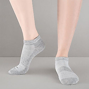 Cozi Foot 10 Pairs Women Ankle Socks Athletic Soft Low Cut Socks (Shoe Size: 5-8, C03-Black/White/Gray)