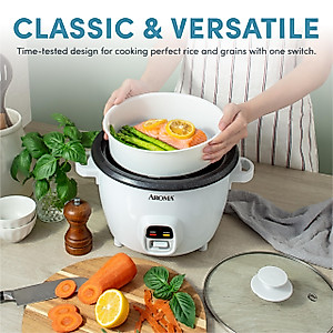 AROMA® 20-Cup (Cooked) One-Touch Rice Cooker and Food Steamer with Auto-Warm | 10 cups uncooked, 20 cups cooked (ARC-390NGP)
