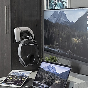 Geekria Acrylic Dual Gamepad Controller & Headphone Stand Holder, Wall Mount Gaming Headphone Hanger Hook for PS4 PS5 Xbox ONE Game Controller Pulse 3D Headset