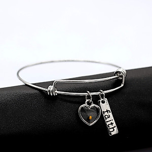 Uloveido Christian Faith Extendable Bracelet Bangle, Stainless Steel, Mustard Seed Bracelets, Christian Inspirational Gifts 2.5inch