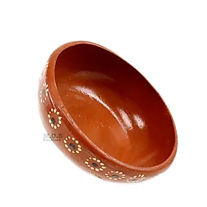 Ematik Plato Pozolero Bowl De Barro Mexican Artisan Floral 100% Clay Soup Pozole Menudo Caldo Bowls