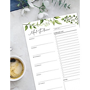 Magnetic Meal Planning Pad for Fridge 52 Undated Tear-off Sheets | 6x9 Inch Meal Planning Notepad | Notebook for Meal Planner and Grocery List with Magnet | Weekly Meal Planner for kitchen with Tear Off Shopping List