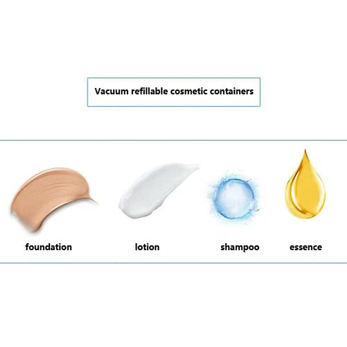 KEAIYYJ 1.7 oz Travel Pump Bottle Airless Face Wash Foundation Containers Empty Refillable Small Size Vacuum Cosmetics Dispenser Lotion Toiletries 2 Pack