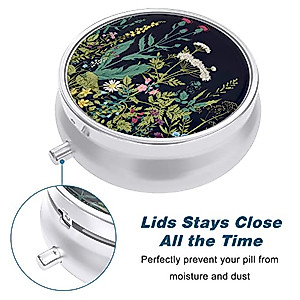 Aiawoxc Pill Case, Cute Travel Pill Box for Purse, Moisture ​Proof Small Pill Holder, Portable Pocket Pill Organizer Dispenser ​to Hold Vitamins, Cod Liver Oil, Supplements and Medicine (Dandelion)