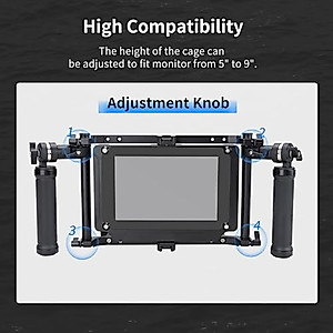 Nitze Director's Monitor Cage with Adjustable Handles for up to 9 Inch LCD Monitor Universal Monitor Cage - JSQ-002