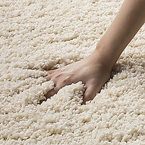 SAFAVIEH California Shag Collection Area Rug - 8' x 10', Ivory, Non-Shedding & Easy Care, 2-inch Thick Ideal for High Traffic Areas in Living Room, Bedroom (SG151-1212)