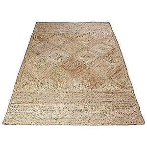 CASAVANI Living Room Jute Rug Indian Handmade Jute Rug Outdoor Doormats Woven Rug Kitchen Natural Jute Rugs for Farmhouse Bathroom Bedroom Doormat