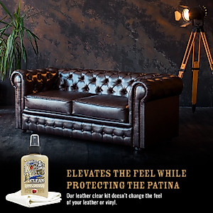 Doc Baileys “Clear” Formula for Any Color Leather- One Step Kit- Conditioner, Cleaner, and Softener- Waterproof, Stain Proof, Maintain and Protect Leather, Vinyl, Canvas, and More- No Sticky Residue