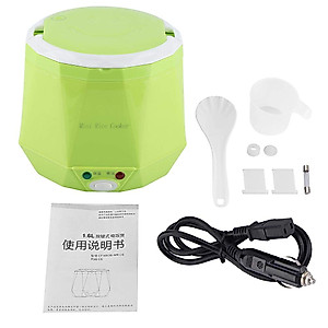Electric Rice Cooker for Truck,24V 140W 1.6 L Electric Portable Multifunctional Rice Cooker Food Steamer for Home Truck(green)