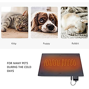 Mantuole Pet Heating Pad, Portable USB Power Heated Pet Mat for Puppy and Kitty, 27x20 inch, for Small to Medium Size Dog and Cat. with 20000mah Battery