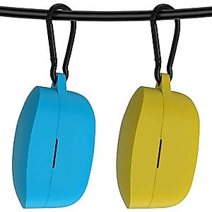 Kanya Case Compatible with Sony WF-1000XM4,2 Packs Full Protective Shockproof Anti-Slip Silicone Case Cover with Carabiner and Silicone Hand Strap for Sony WF-1000XM4 (Sky Blue+Yellow)