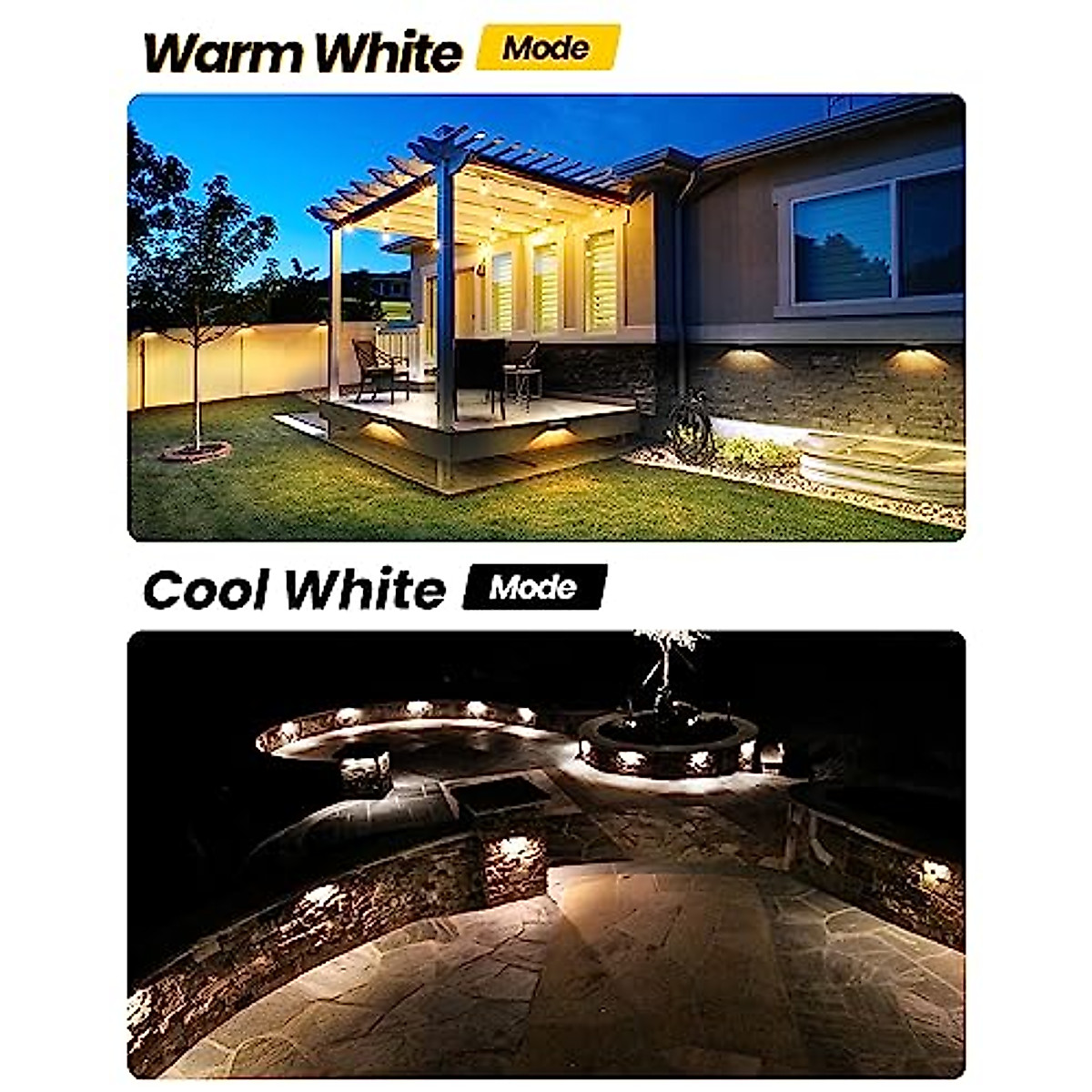 FabStyl 12 Pack Solar Fence Lights, Solar Deck Lights Outdoor Step Lights Waterproof LED Solar Wall Lights for Stair, Deck, Patio, Garden, Wall, Swimming Pool, Yard, Post, Halloween, Christmas