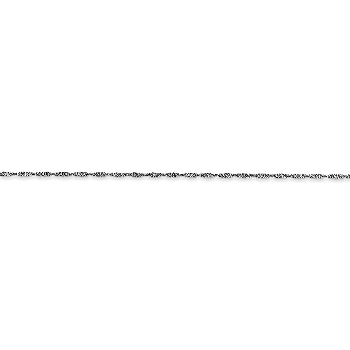 Solid 14k White Gold 1mm Singapore Chain Necklace 30"