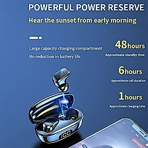 Wireless Earbuds, Blue-tooth Earbuds Headphones Hi-Fi Stereo Earphones Touch Control/Digital Display, In-Ear Headphones Sports Earbuds Built-in Mic/Noise Cancelling/Premium Deep Bass/IPX6 (Black)
