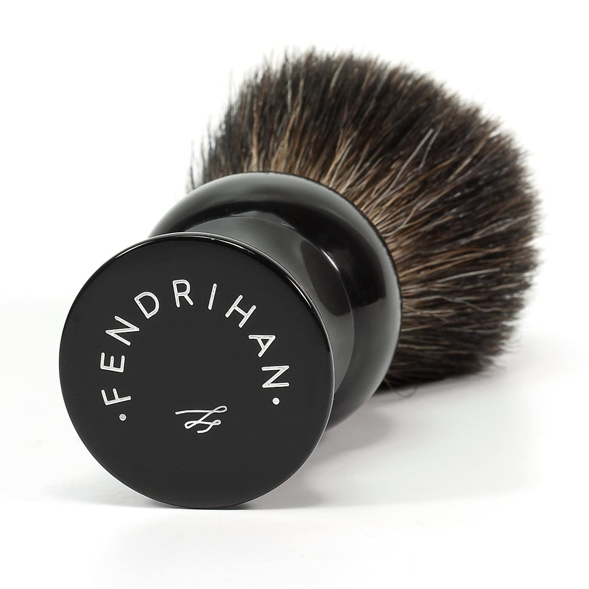 Fendrihan Pure Black Badger Shaving Brush with Black Handle