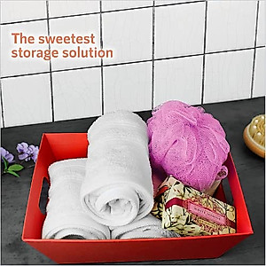 Upper Midland Products [5PK] Large Red Baskets For Gifts Empty To Fill| Bulk Gift Basket Kit- 10x12” Big Red Basket | Christmas, Valentines, Thanksgiving, Easter |Gift To Impress