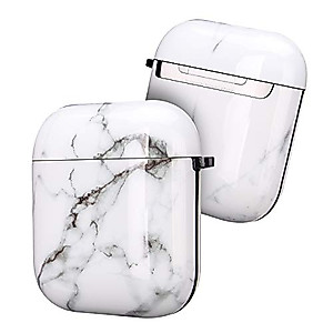 GOLINK Case for Airpods,Marble Series Protective Shockproof TPU Gel Case with Printing for Airpods 1st/2nd Charging Case(White Marble)