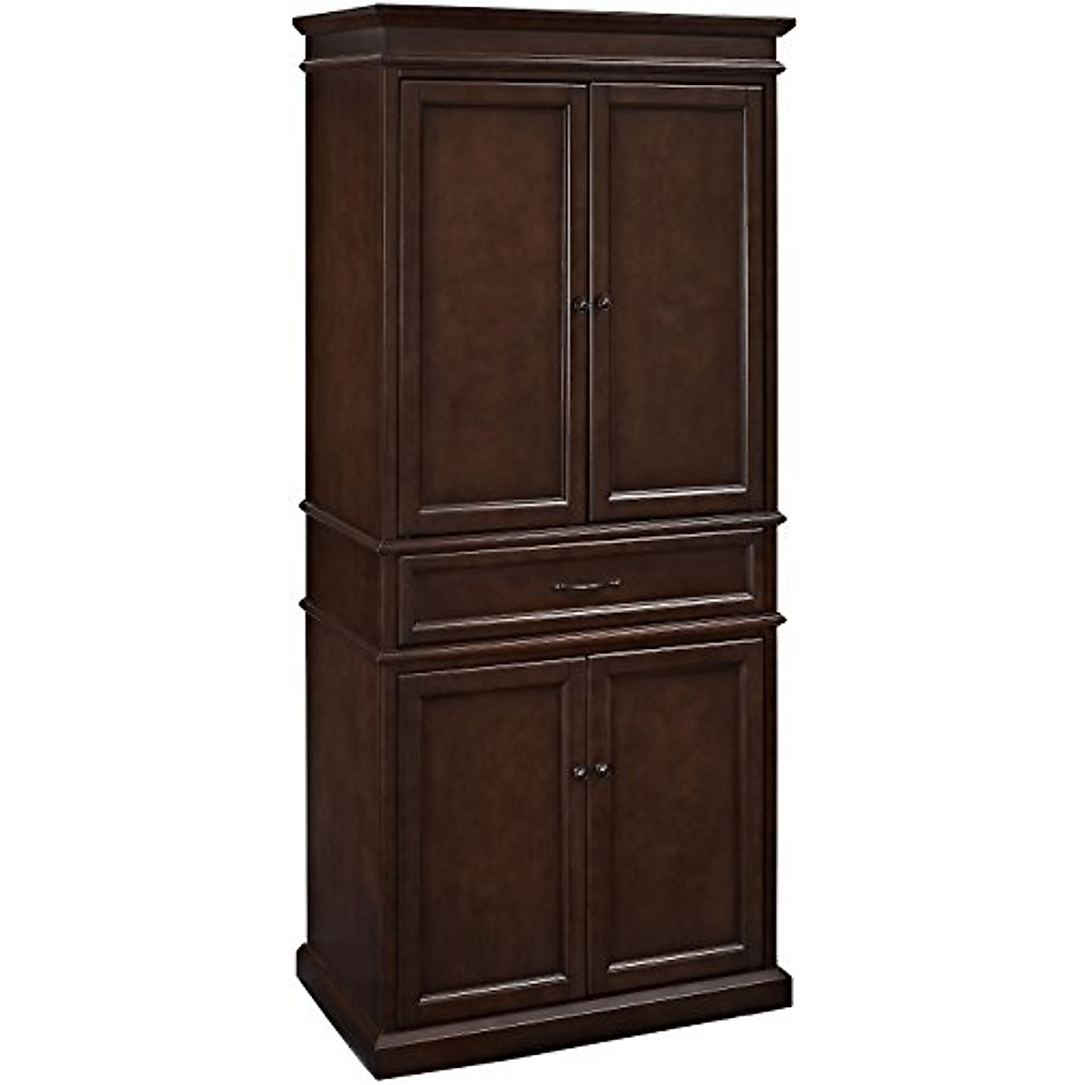 Crosley Furniture Parsons Traditional Pantry Storage Cabinet with Shelves, Kitchen, Dining, or Laundry Room, Vintage Mahogany